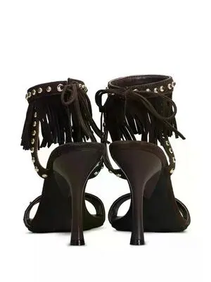 MARC ELLIS Fringed Stud-embellished Sandals