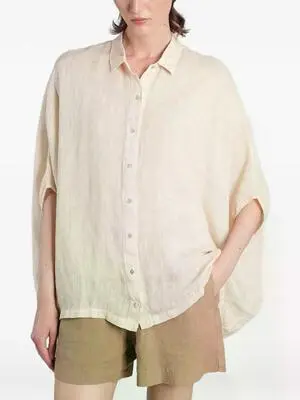 120% Lino Batwing Sleeve Shirt - Neutrals