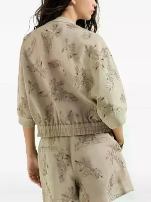 Brunello Cucinelli Cotton Organza Broderie Anglaise Jacket - Neutrals