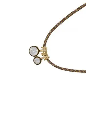ROXANNE ASSOULIN Cubic Double Drop Cord Necklace
