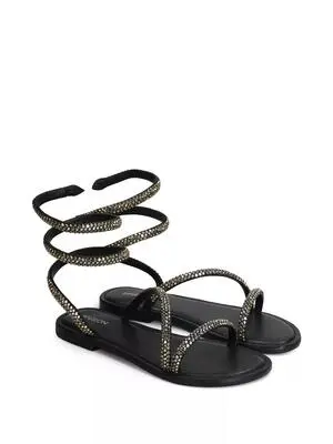 FUSION Crystal-embellished Wrap-around Sandals