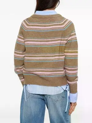 SAMSOE SAMSOE Striped Raglan-sleeve Sweater
