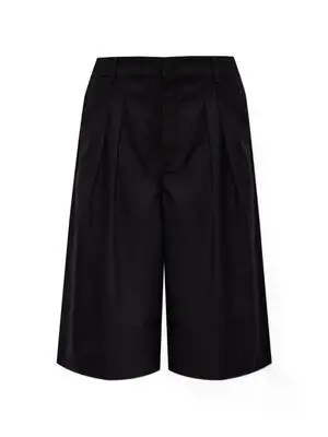GESTUZ Pleated Wide-leg Shorts - Black