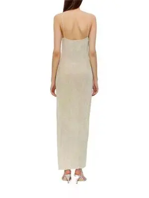 GESTUZ Metallic Effect Side Slit Dress