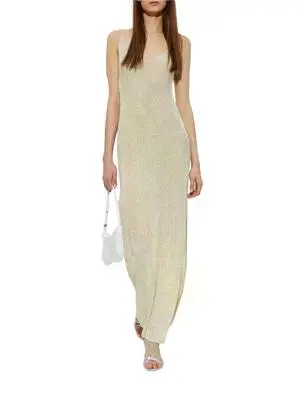 GESTUZ Metallic Effect Side Slit Dress