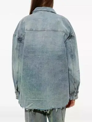 GESTUZ Faded Frayed Hem Shirt