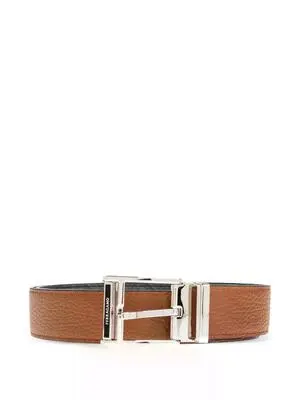 FERRAGAMO Monogram Embossed Reversible Leather Belt