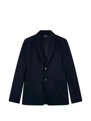 Giorgio Armani Blazer Regular Fit In Technical Seersucker Jersey - Blue