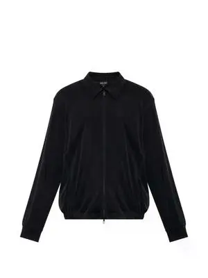 Giorgio Armani Zip-up Collared Jacket - Black