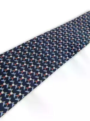 FERRAGAMO Silk Golf Print Neck Tie