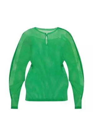 Issey Miyake Keyhole Neck Blouse - Green