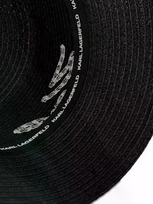 Karl Lagerfeld Woven Bucket Hat With Logo Patch
