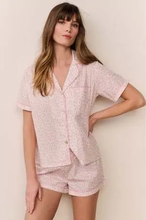 LoveShackFancy Midnight Haze Polo Pj Short Set