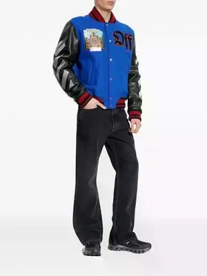 Off-White Embroidered Logo Bomber Jacket