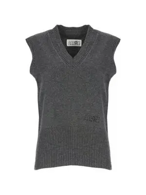 MAISON MARGIELA Sleeveless Knit Vest - Grey