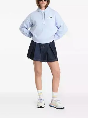 Lacoste Logo Patch Drawstring Hoodie - Blue
