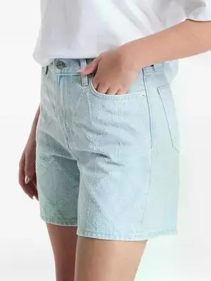 Calvin Klein Monogram Embroidered Denim Shorts