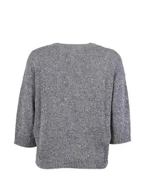 KANGRA Sequin-embellished V-neck Sweater