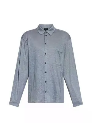Giorgio Armani Long-sleeved Linen Shirt - Blue