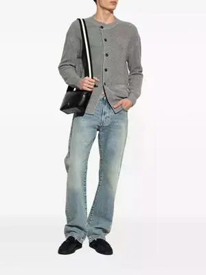 Giorgio Armani Off-centre Ribbed-knit Cardigan