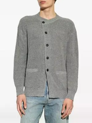 Giorgio Armani Off-centre Ribbed-knit Cardigan