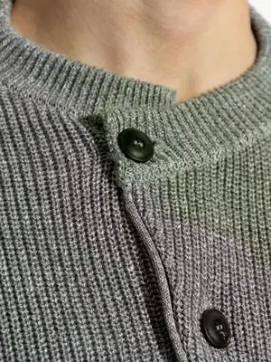Giorgio Armani Off-centre Ribbed-knit Cardigan