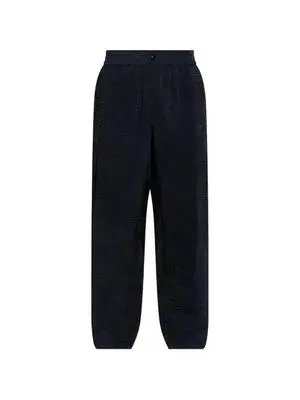 Giorgio Armani Crinkled-effect Tapered Trousers - Blue