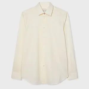 Paul Smith Regular-fit Beige Stripe Cotton-silk Shirt