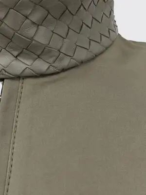 Bottega Veneta Cotton Jacket With Woven Leather Collar