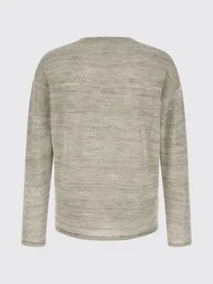 ROBERTO COLLINA Cotton And Linen Crew Neck Sweater - Grey