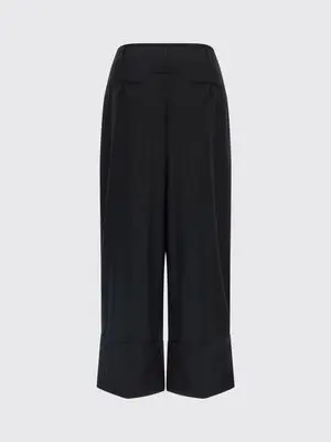DARKPARK High-waist Wide-leg Cropped Trousers In Viscose Blend With Cuffs