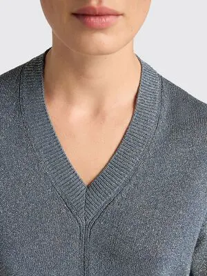 Momoni Lurex Viscose V-neck Sweater