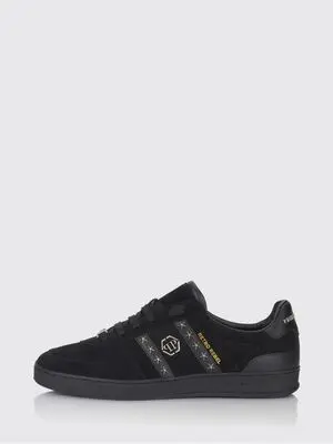 Philipp Plein Retro Rebel Suede Sneakers With Applied Stars - Black
