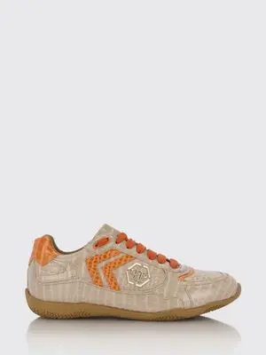 Philipp Plein Pit-$top Crocodile Print Leather Sneakers - Beige