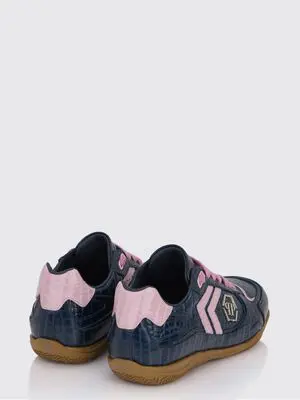 Philipp Plein Pit-$top Crocodile Print Leather Sneakers - Blue