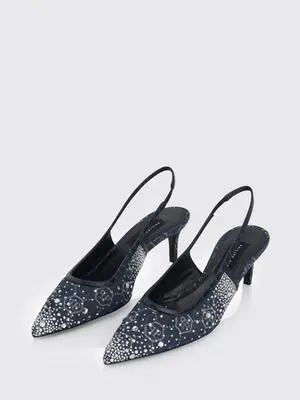 Philipp Plein Embroidered Monogram Rhinestone Slingback Pumps