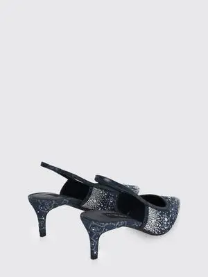 Philipp Plein Embroidered Monogram Rhinestone Slingback Pumps