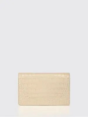 Philipp Plein Crocodile Print Leather Clutch With Rhinestone Hexagon - Beige
