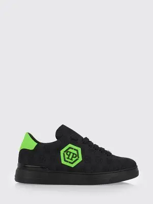 Philipp Plein Hexagon Jacquard Fabric Lace-up Sneakers - Black