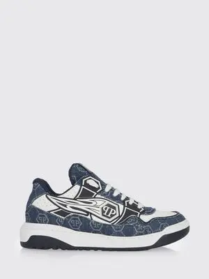 Philipp Plein Moonwalker Denim And Leather Sneakers