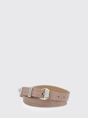 Philipp Plein Leather Belt With Crocodile Print - Beige