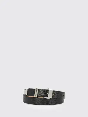 Philipp Plein Croc Effect Leather Belt - Black