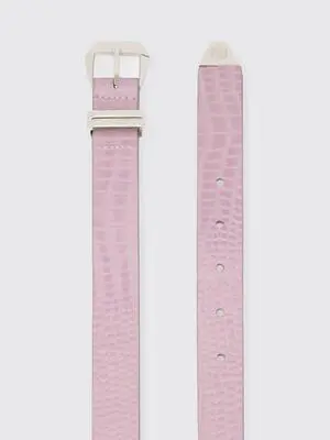 Philipp Plein Leather Belt With Crocodile Print - Fuchsia