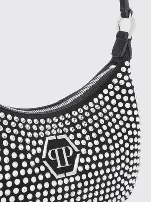 Philipp Plein All Over Rhinestone Suede Bag - Black 1