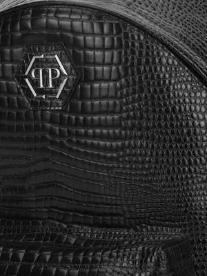 Philipp Plein Crocodile Print Leather Backpack