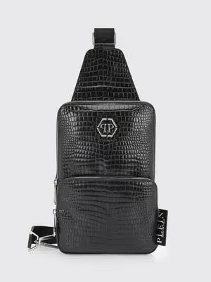 Philipp Plein Crocodile Effect Shoulder Bag - Black
