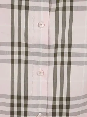 Burberry Long-sleeved Cotton Shirt With Iconic Check Pattern