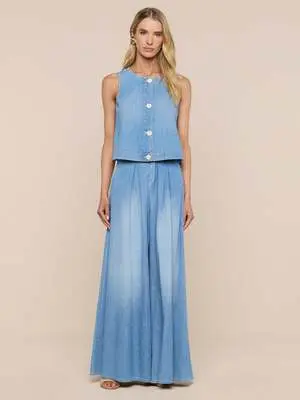L'Agence Foster Sleeveless Denim Top