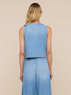 L'Agence Foster Sleeveless Denim Top
