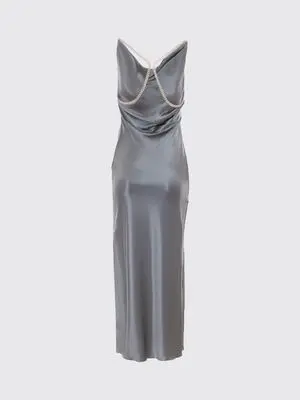 Patrizia Pepe Silk Slip Dress With Rhinestone Embellishment
